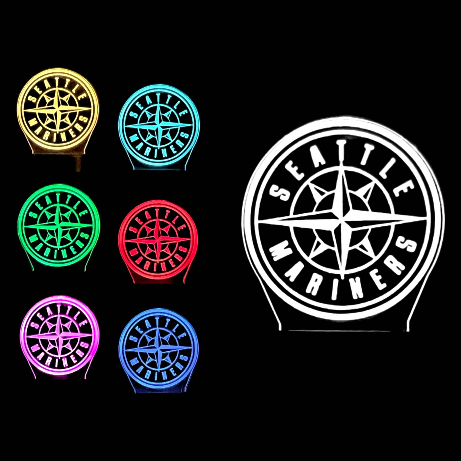 Seattle Mariners 3D LED Night-Light 7 Color Changing Lamp w/ Touch Swi ...